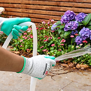 HAUSHOF Gardening Gloves Thorn Proof 3-Pairs Work Gloves, Breathable Garden Gloves Latex Coated with Texture for Women and Men Yard Work, Large Size