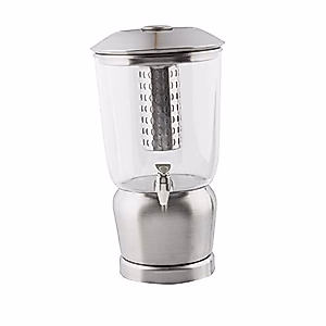 Tablecraft 2.5 Gallon Drink Dispenser with Fruit Infuser & Stand | BPA Free | Tritan Stainless Steel | Cold Beverage Dispenser for Catering, Buffet or Home Use (75)