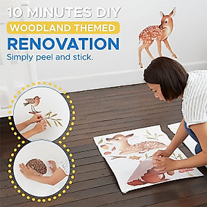 Woodland Nursery Decor, Woodland Animals Baby Nursery Wall Decor Decals Set for Kids Room Decor, Perfect Baby Girl Gifts & Baby Boy Gifts, Gender Neutral Wall Stickers, New Mom Baby Shower Gifts