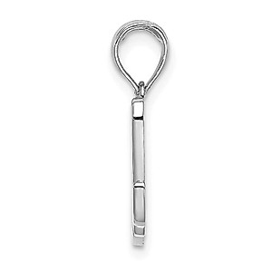 Solid 10K White Gold M Script Initial Letter Alphabet Charm Pendant