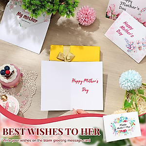 Faccito 24 Sets Mother's Day Greeting Cards with Envelopes Stickers Mother's Day Cards Bulk 5.9 x 3.9 Inches Mother Birthday Card 6 Assorted Happy Mother's Day Loving Small Note Card for Birthday Gift
