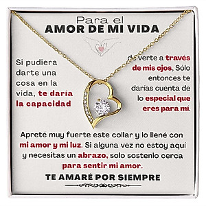 Para el Amor de mi vida - Collar Por siempre amor - forever love Red Acabado en Oro Amarillo de 18 quilates/Cajita Estandard (GRATIS)