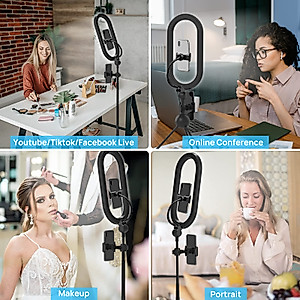 Ring Light with Stand and Phone Holder, 14" Selfie Lights 77" Tall Tripod with Remote Compatible with iPhone Phone LED Halo Standing Lighting for Makeup TikTok YouTube Camera Photography Zoom Videos
