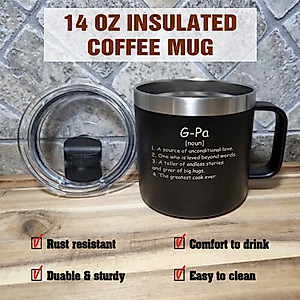 GavinsDesigns G-Pa Noun Insulated Coffee Mug 14Oz (Laser Engraved) - G-Pa Definition Tumbler - G-Pa Mug - Gift For G-Pa - Birthday Gifts - 14Oz Tumbler G-Pa Gifts - Mother's Day - Christmas Gift