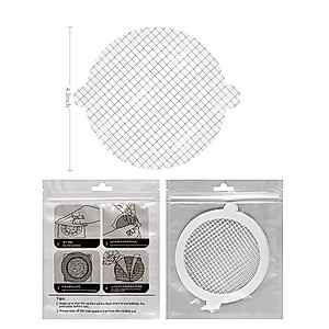 Generic 50Pack Disposable Round Mesh Shower Drain Hair Catcher Stickers - Tub Drain Cover for Bathroom, Kitchen, Sink, Bathtub (4.3 inches), White, YXR06