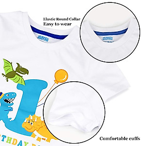 Dinosaur 1st Birthday Party T-Shirt - Toddler White Cotton Tee, Baby Boys Gift