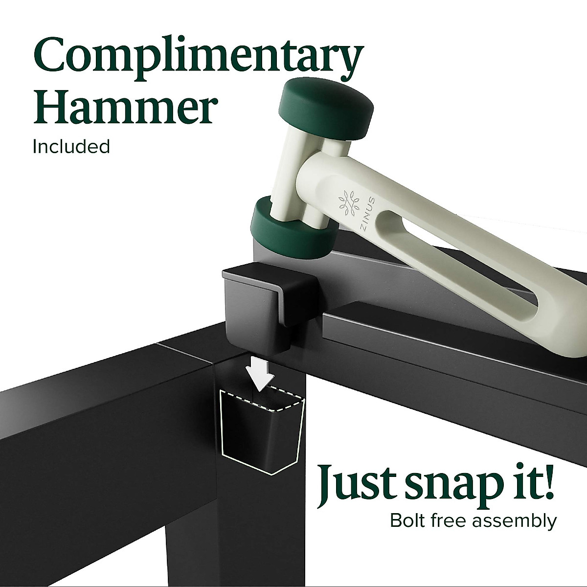 ZINUS GOOD DESIGN Award Winner Justina Metal Mattress Foundation / 16 Inch Platform Bed / No Box Spring Needed, Twin XL, Beige