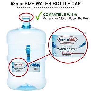 Threaded/Screw-On Caps for 3 and 5 Gallon Water Bottle Jugs (3 pk) (53mm, White)