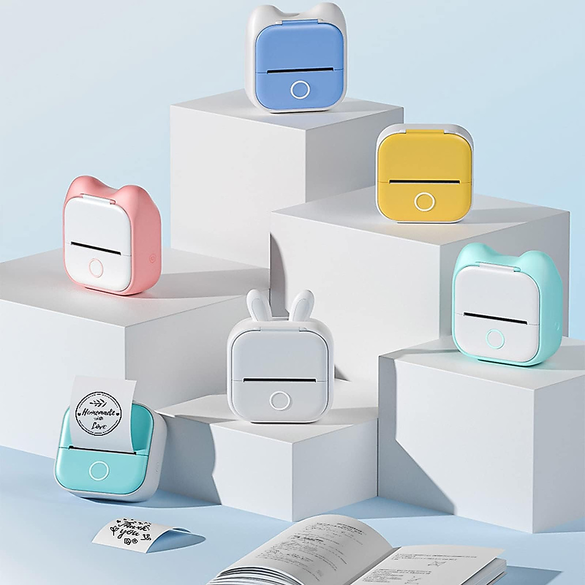 Printago - Mini Pocket Printer, Print Pod, Wireless Inkless Mini Printer, 2023 New Portable Instantly Sticker Printer, Mini Photo Printer With Paper, Inkless Printer, DIY Scrapbook (1*Sticker paper)