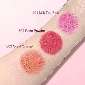 Erinde Cream Blush Stick with Brush, Cream Blush for Cheeks, Lightweight Light Pink Blush Stick, Waterproof, Long-lasting, 3 In 1 Cheek Blush & Lip Tint & Eyeshadow Makeup Stick, 01# Milk Tea Pink