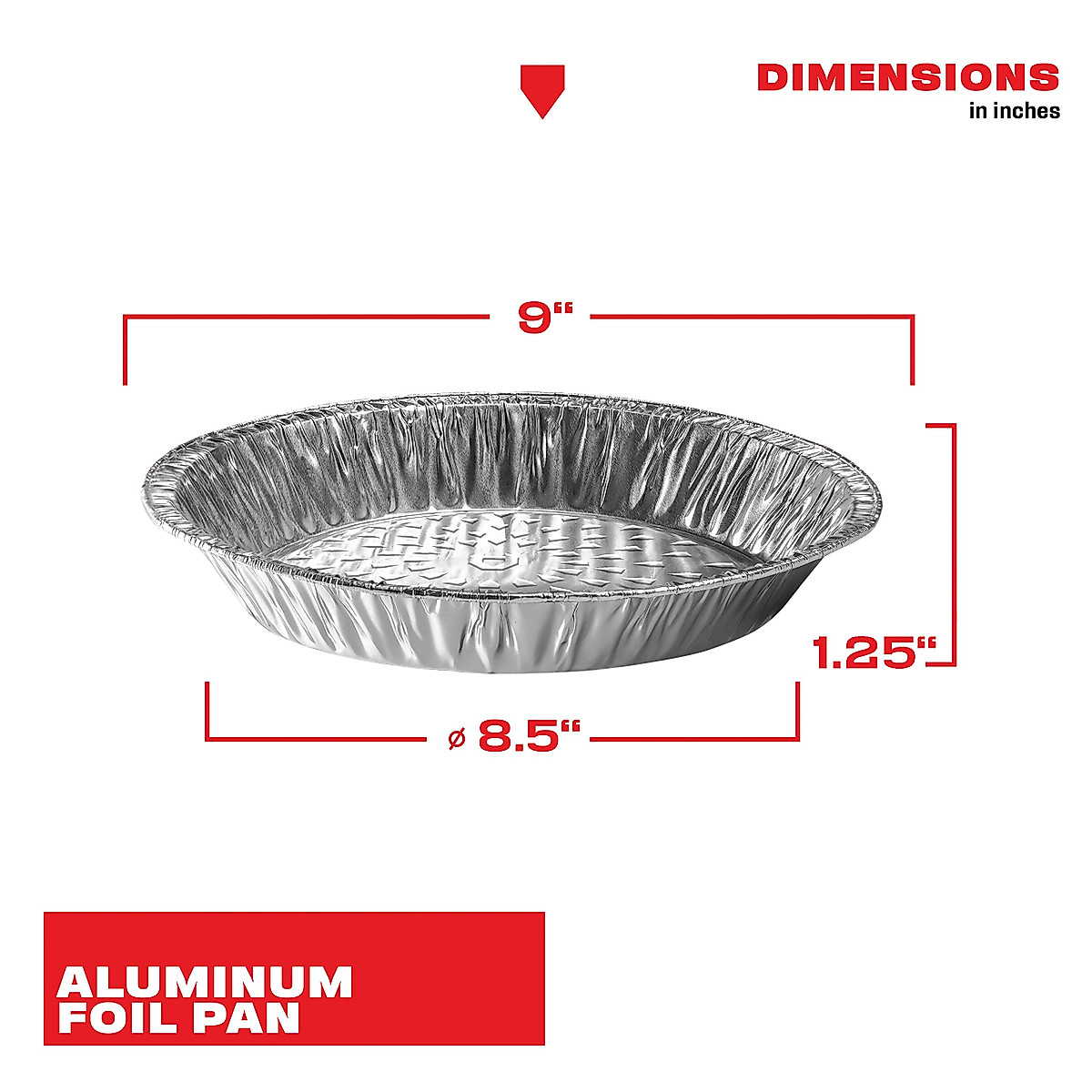 NoCry Premium Disposable Pie Pans (50 Pack) - Foil Aluminum Pie Pans 9 Inch or Disposable Pie Tins for Baking Delicious Pies or Crispy Pie Crusts
