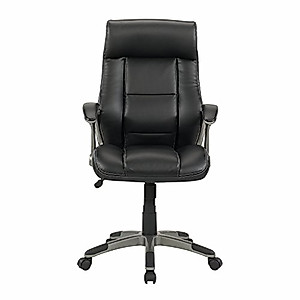Sauder Gruga Leather Managers Chair, Black finish