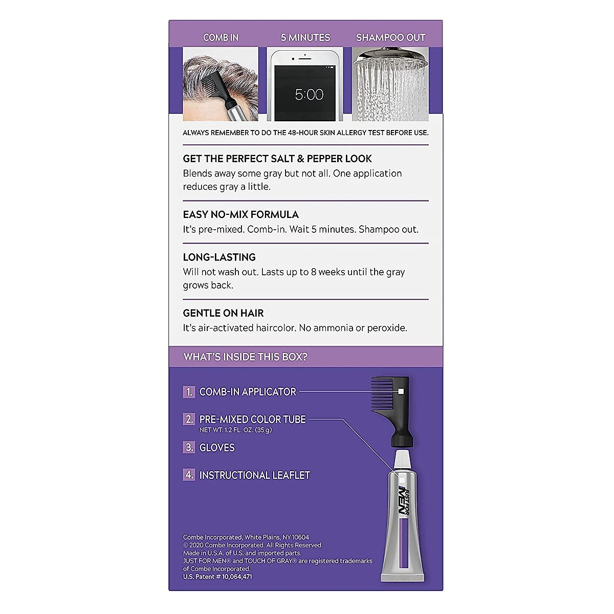 JUST FOR MEN Touch of Gray Hair Treatment T-45 Dark Brown, 6 Count (Pack of 1)