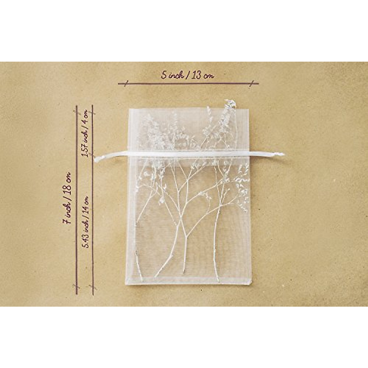 CREATIVE ORGANZA Bags 100Pcs 5x7 inch White Gift Pouch with Satin Drawstring Perfect for Wedding Baptise Party Favors Candy Jewelry Cosmetics