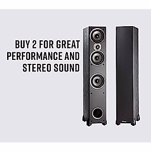 Polk Audio Monitor 60 Series II Floorstanding Speaker (Black, Single) for Home Audio | Affordable Price | 1" Tweeter, (3) 5.25" Woofers
