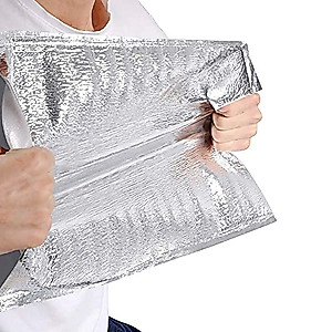 SMILCO Reusable Insulation Bags Thermal Box Liners Metalized Box Liners Lunch Food Box Shopping Bag Insulation Lining Waterproof Insulation Package (20 Pack/ 11 In x 15 In)