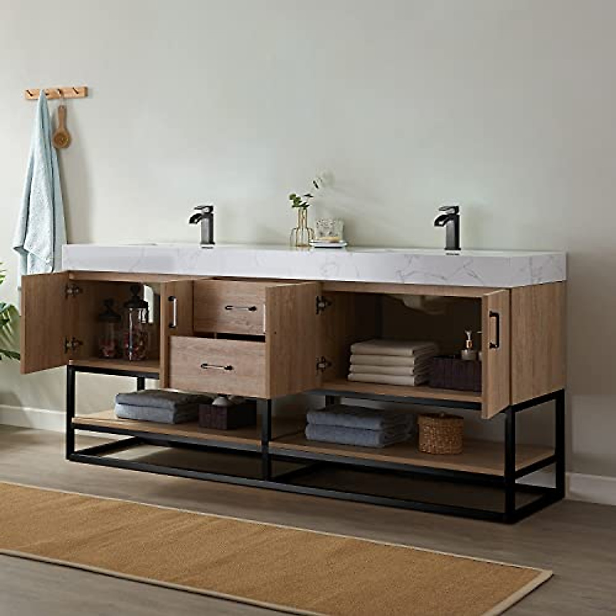 Vinnova 789072B-NO-GW-NM Alistair Bathroom Vanity, North American Oak Finish