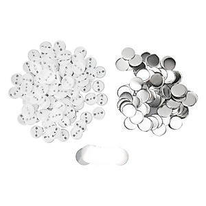 100 Sets Blank Button Making Supplies, DIY Pin Back Button Parts for Button Maker Machine Round Badge Pin Button, Includes Metal Cover, Plastic Button Back Cover, Clear Film(44mm/50mm)(50mm /1.97in)