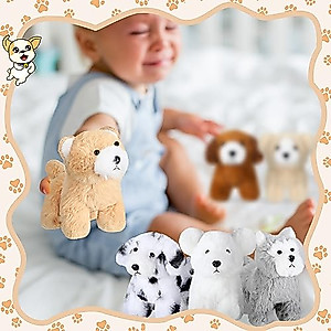 8 Pieces Plush Pets 5 Inch Stuffed Animals Bulk Assorted Cute Stuffed Pet Animal Plush Toys Small Plush Animals for Kids Halloween School Classroom Animal Themed Party Supplies Decors (Standing Dog)
