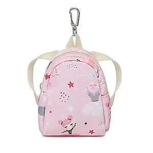 MIRLEWAIY Little Girls Backpack Kids Preschool Beautiful Ballet Dancer Kindergarten School Bag for Travel with Coin Pouch, Pink