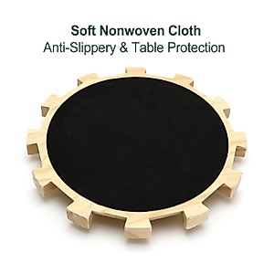 plusvivo Dominoes Mexican Train Hub Up to 12 Players, Wooden Mexican Train Hub Centerpiece with Felted Bottom Made of Superior Pine