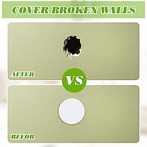 BBTO Door Stoppers Wall Protector 12 Pack 5 inch Door Knobs Protector White Round Wall Hole Cover Plastic Wall Self Adhesive Protector Avoiding Broken