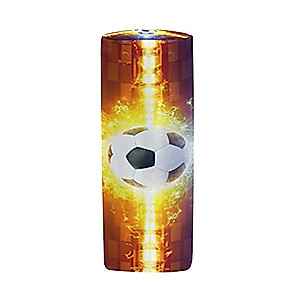 Soccer Burning Ball Pencil Case Pen Bag Holder Pouch, Sport Football Pencil Bag with Zipper Stationery Organizer Bag Cosmetic Makeup Bag Purse for Kids Girls Boys School Adults Office Supplies