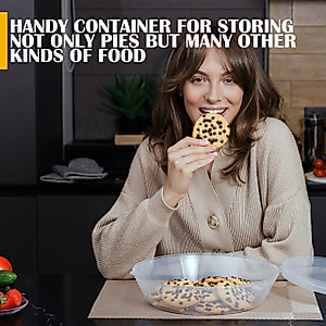 Mission Gallery Plastic Pie Carrier with Lid - Airtight Cover, BPA Free Container for Pies and Pastry Products - Round Keeper Keeps Cookies, Muffins, Cupcakes, Bakery Fresh