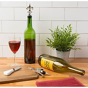 DII Kitchen Wine & Bottle Stopper, 2x4", Eiffel Tower & Fleur De Lis