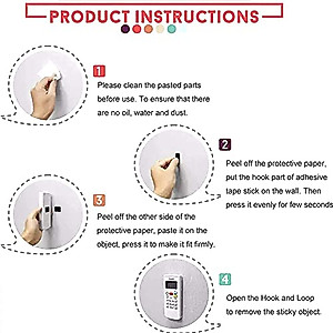 BRAVESHINE Strong Adhesive Picture Hanging Strips - Black Industrial Strength Reclosable Hook and Loop Strips - 12 Sets 1.2x4inch Double Sided Sticky Wall Mounting Tape Fasteners for Home Office Use