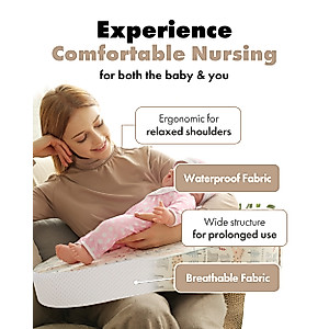 BABESTELLAR Natural Inclined Nursing Pillow | Hypoallergenic Pillow - Nursing Pillows for Breastfeeding | Pillow Lounger | Adjustable Nursing Pillow w/Waist Strap