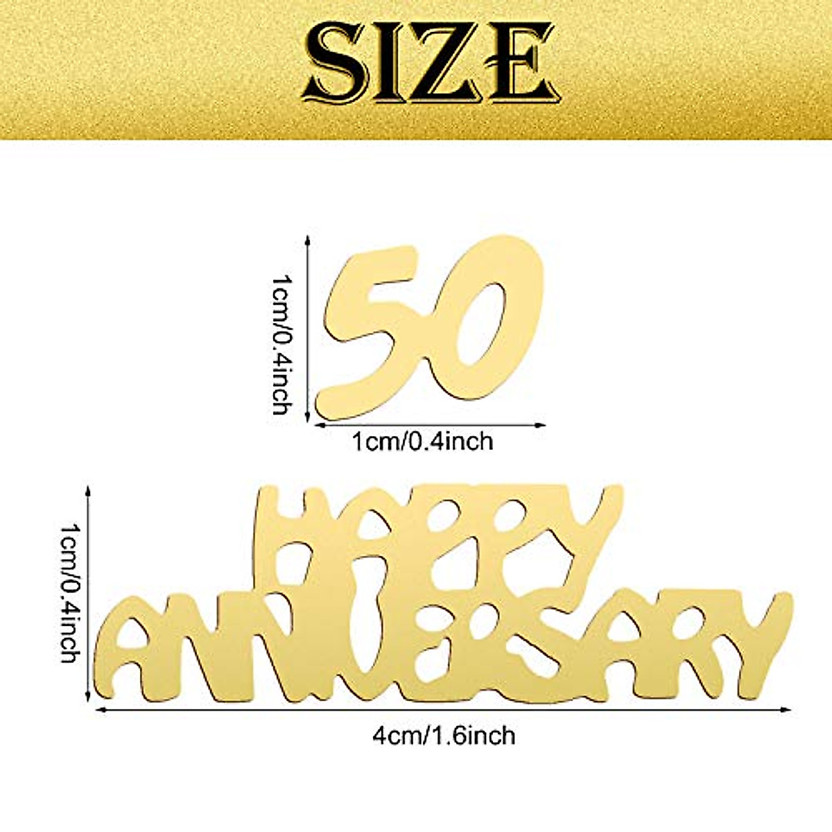 Gejoy 4 Bags Gold 50th Anniversary Confetti Glitter Confetti Table Decorations for 50th Anniversary Wedding Party Decoration