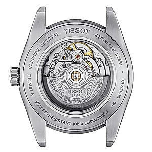 Tissot mens Gentleman Stainless Steel Dress Watch Grey T1274071104100