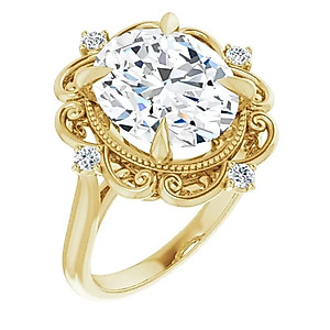 Solitaire Moissanite Engagement Ring Set, 4.25 CT Oval Cut Moissanite Diamond Bridal Wedding Ring Set for Women, Birthday Gifts for Love, VVS1 Colorless, 10K 14K 18K Solid Gold, 925 Silver