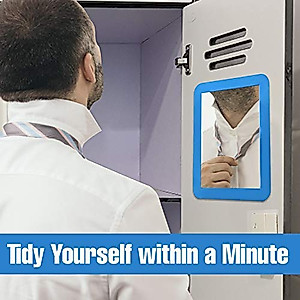 CEREM Locker Mirror Magnetic for Boys or Girls Locker, Black 5" x 7" - Real Glass Magnetic Mirror for School Locker, Office, Home