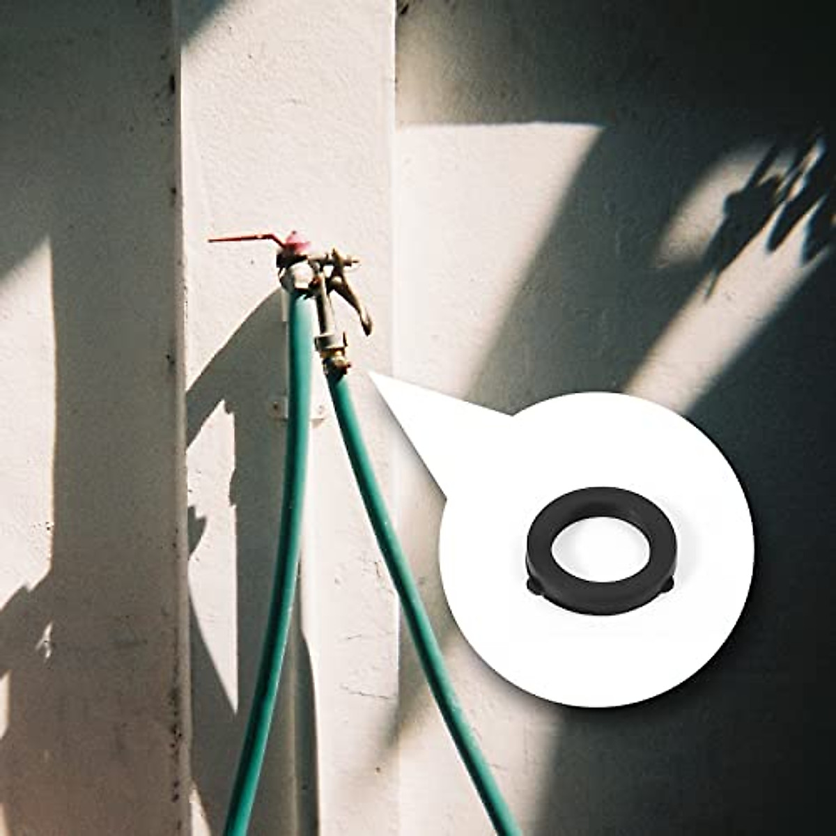 SAVITA 50pcs Garden Hose Washers, Rubber Washers Seals Ring Garden Hose o Ring Fit All Standard 3/4inch Garden Hose Fittings (Black)