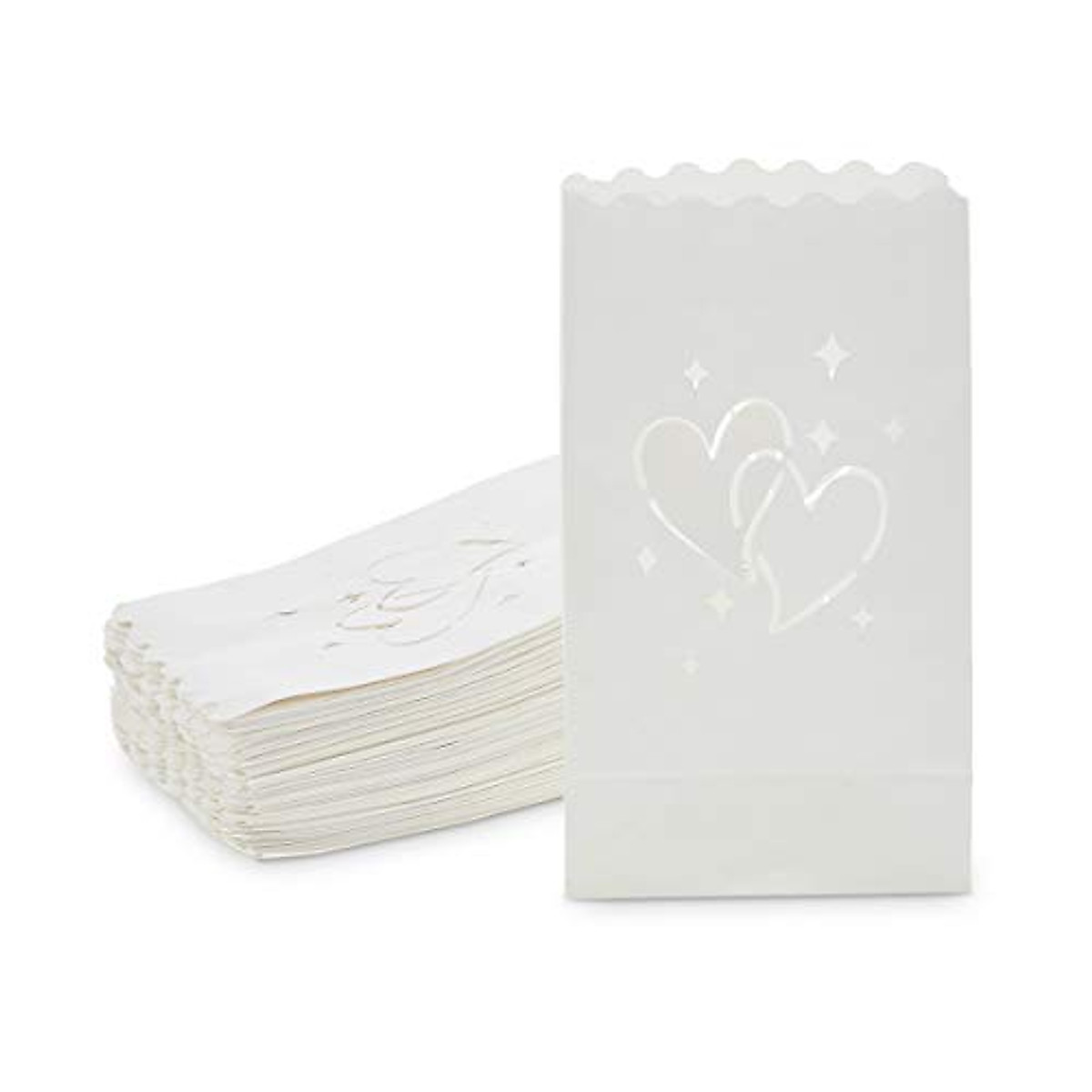 White Luminary Bags for Weddings and Party Decor (10 x 5.9 x 3.5 in, 60 Pack)