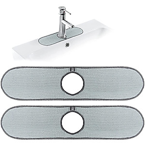 Kitchen Faucet Absorbent Mat,Sink Splash Guard, Water Drying Pads Behind Faucet for Kitchen, Bathroom, RV, Water Stains Preventer (18X3.9)