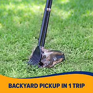 Keter Marvel Plus 71 Gallon Resin Deck Box and Arm & Hammer Pooper Scooper Swivel Bin & Rake Dog Poop Scooper, Black