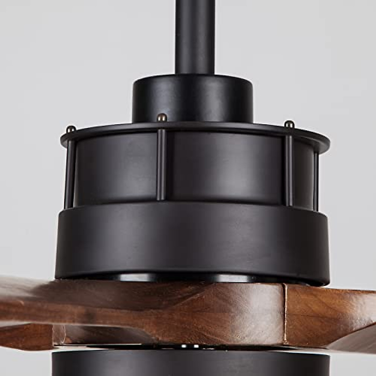 EKIZNSN 52 Inch Outdoor Ceiling Fans for Patios with Light and Remote Control, DC Motor, 3 Reversible Walnut Wood Blades