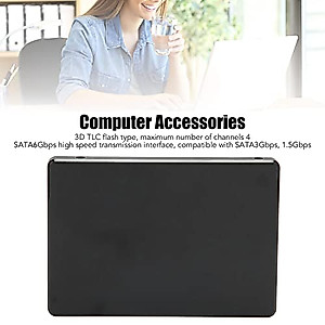 LBEC 2.5in K100 SSD, ABS Material Various Capacities Multifunction 6Gbs SSD 3D TLC Flash Type for Notebook Computer for Computer (128GB)