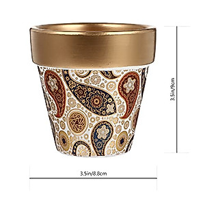 Happyyami Vintage Decor Vintage Ceramic Succulents Planter Flower Pot Pen Pencil Cup Brush Holder Desk Organizer Mini Candy Bowl Ashtray Bonsai Container for Home Garden Office Decor