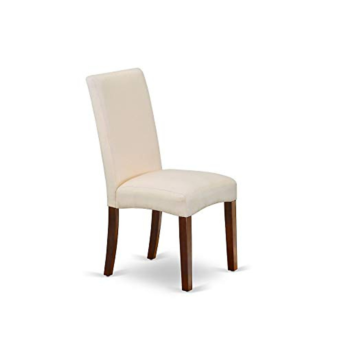 East West Furniture HBDR3-MAH-01 3 Piece Dining Room Furniture Set Contains a Round Dining Table with Pedestal and 2 Cream Linen Fabric Upholstered Parson Chairs, 42x42 Inch, Mahogany