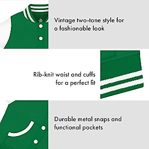 Creative Knitwear College Baby Letterman Varsity Jacket - Notre Dame Leprechaun Logo - Kelly - 24 Months