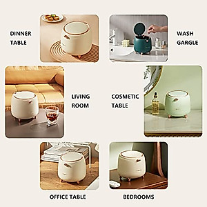 LtyTz Cute Mini Trash Can with Lid Small Desktop Office Garbage Can for Bathroom Vanity, Desktop, Office or Coffee Table (Light Green)