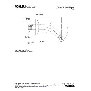 KOHLER K-7395-BN MasterShower Showerarm and Flange, 5-3/8-Inch Long, Vibrant Brushed Nickel