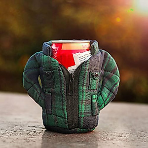 Beverage Jacket Can Cover Drink Insulated Coolers For 12oz Fun Gifts for Family and Fiends Green