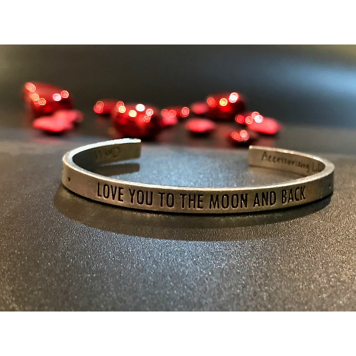 Quotable Cuffs Love You to the Moon and Back - Gift for Mom or Wife, or for Daughter or Best Friend by Whitney Howard Designs