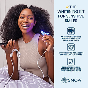 SNOW Diamond Wired Whitening Kit - Sensitive Teeth Whitening Kit - Whitens & Repairs Teeth 6 Months of Treatment Gentle & Enamel Safe Blue