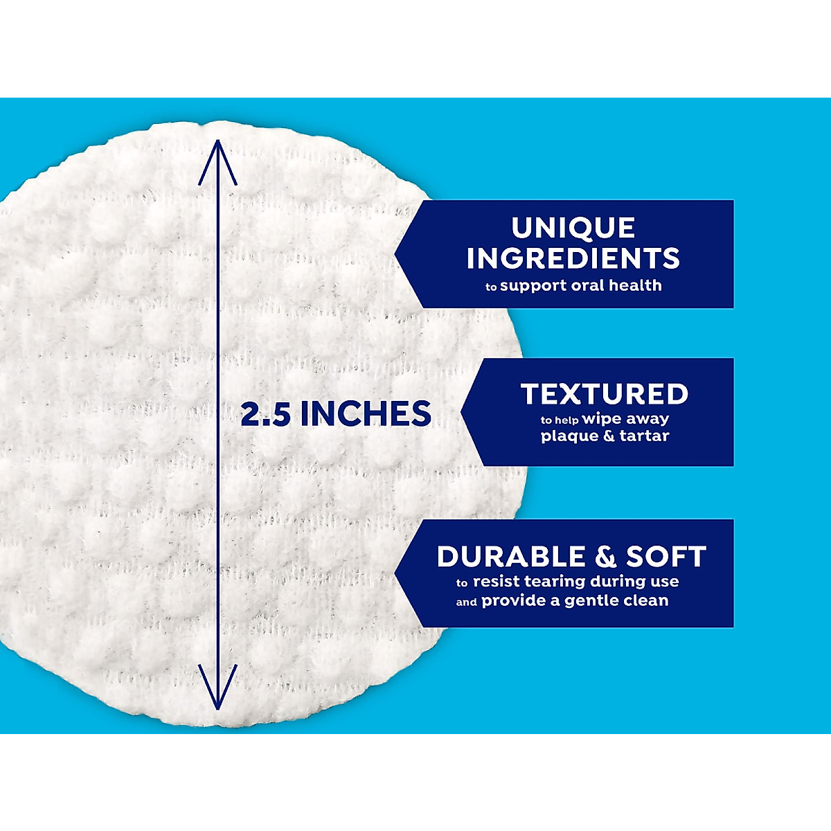 Naturel Promise Fresh Dental Clean Teeth Dental Wipes for Pets, 50 Count, Fresh Mint - Helps Remove Plaque, Tartar & Freshen Breath - Made in The USA